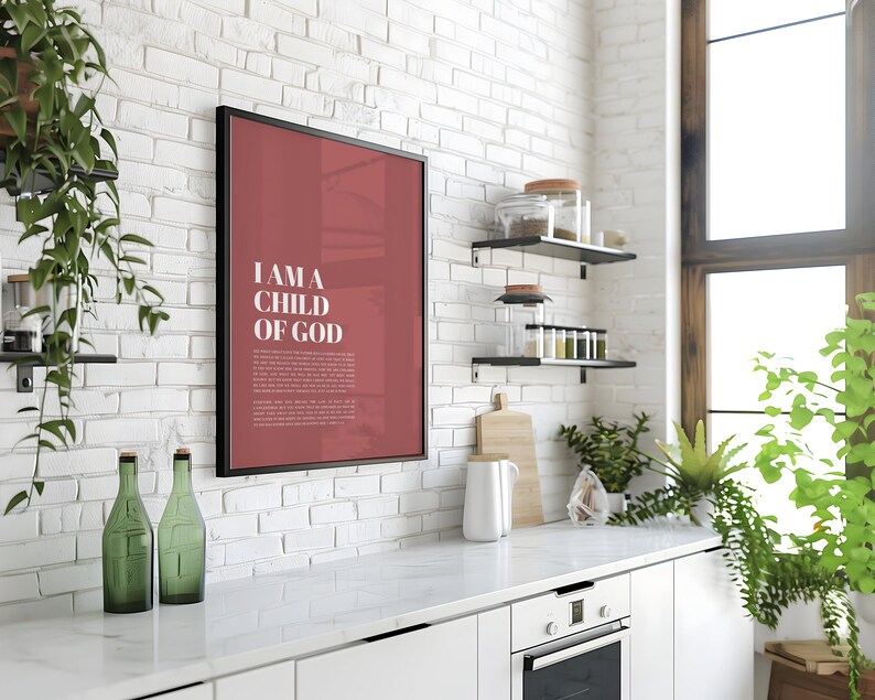 Bible Verse Wall Art, Christian Home Decor, 1 John 3:1 I Am a Child of ...