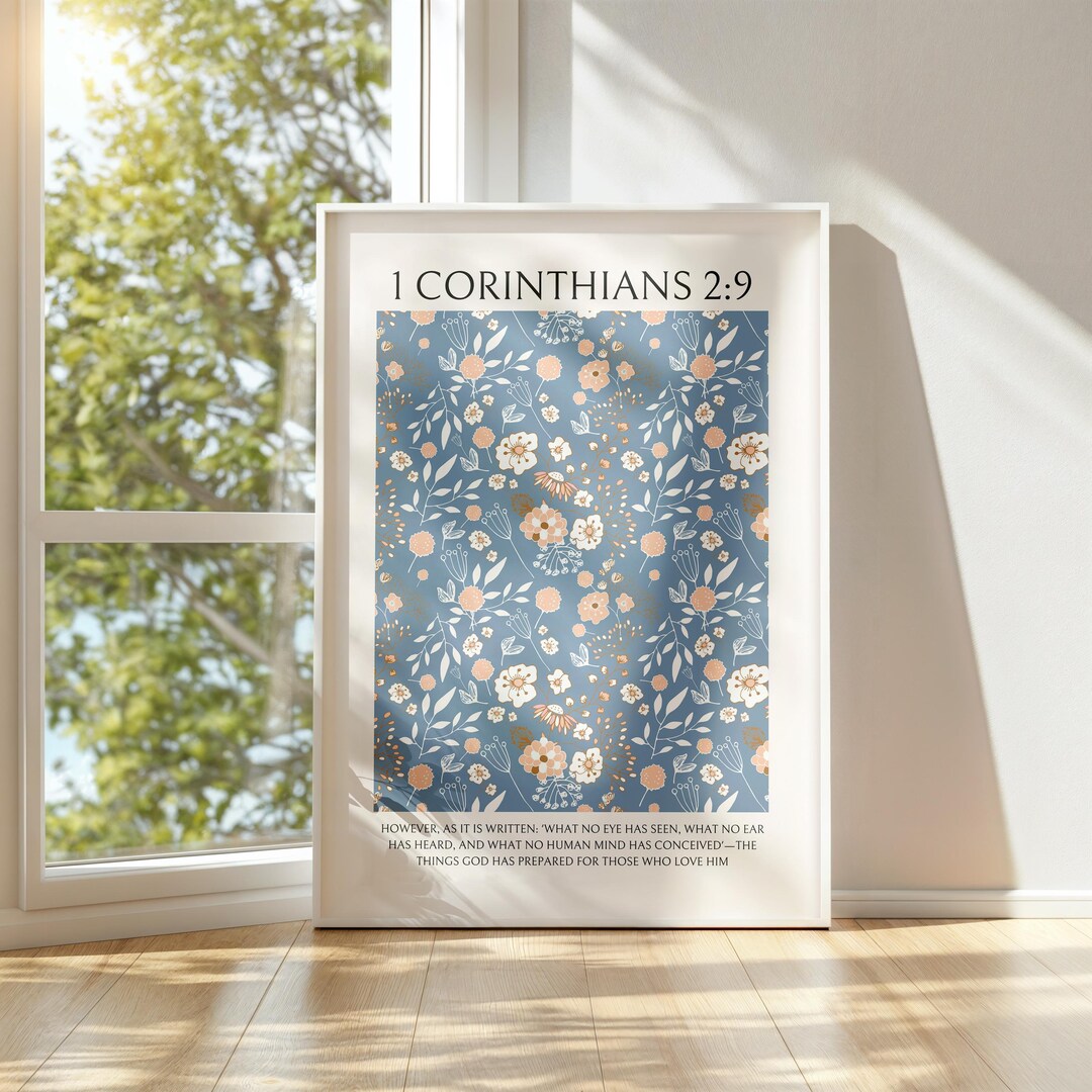 Neutral Christian Wall Art, Floral Christian Wall Decor, Modern ...