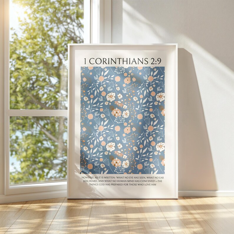 Neutral Christian Wall Art, Floral Christian Wall Decor, Modern ...