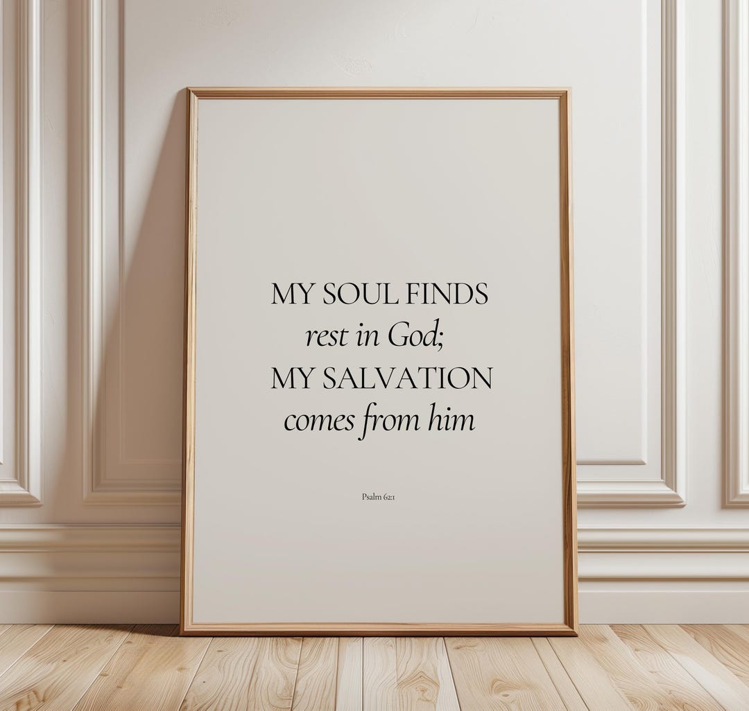 Bible Verse Wall Art, Modern Minimalist Christian Home Decor, My Soul ...
