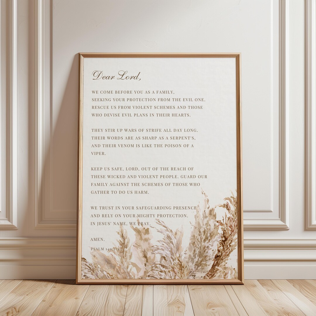 Psalm 140:1-4, Bible Verse Wall Art, Scripture Art Poster, Family's ...