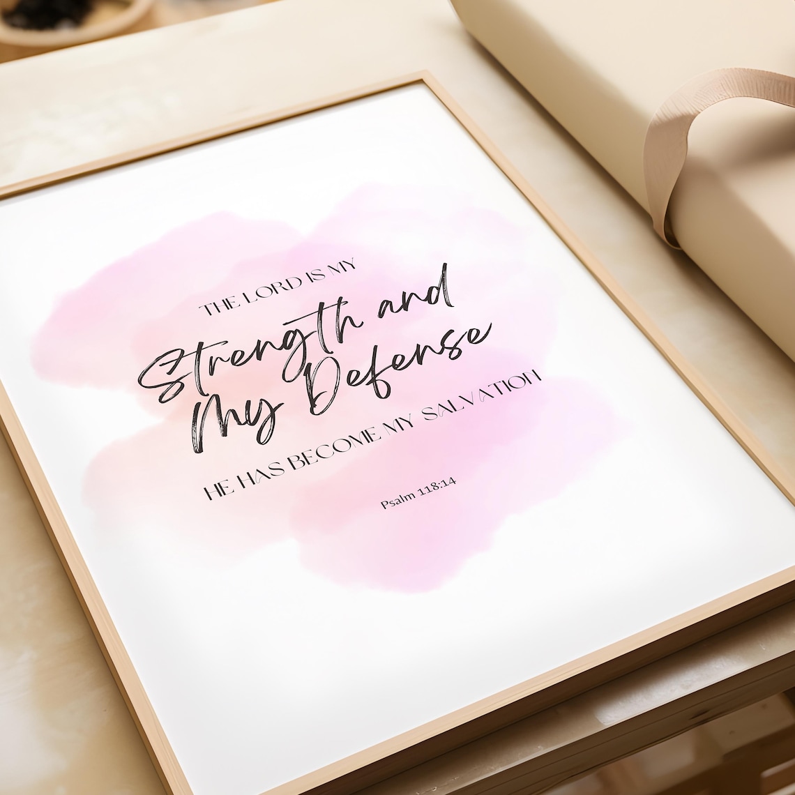 Pink Christian Wall Art, Minimalist Christian Home Decor, the Lord is ...