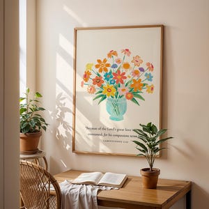 Christian Wall Art, Pastel Floral Christian Home Decor, His Compassion ...