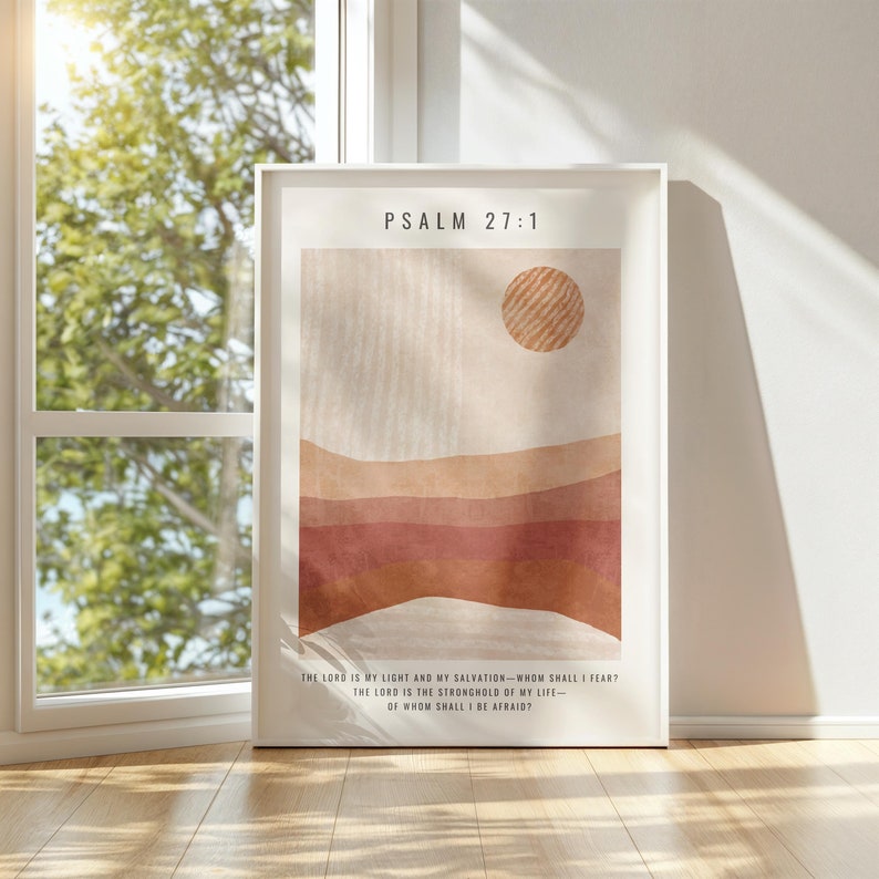 Psalm 27:1, Bible Verse Wall Art, Bible Verse Poster, Scripture Art ...