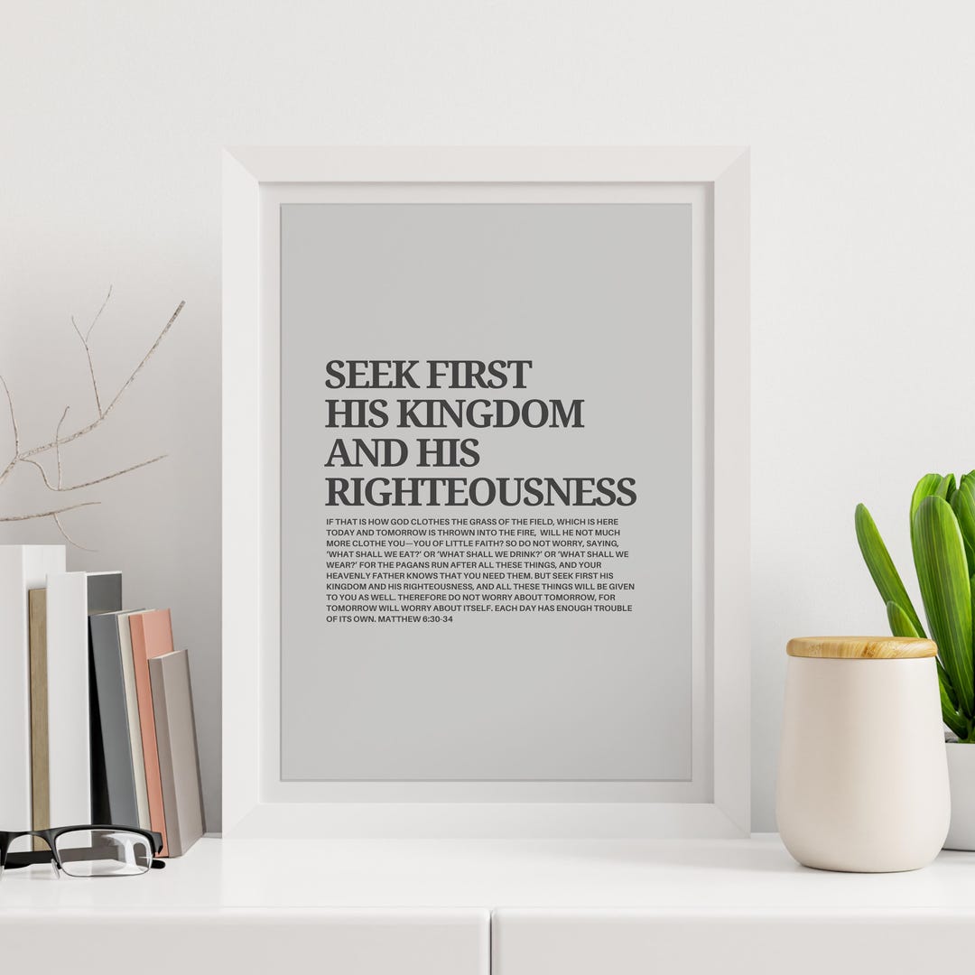 Bible Verse Wall Art, Matthew 6:33 Print, Christian Home Decor ...
