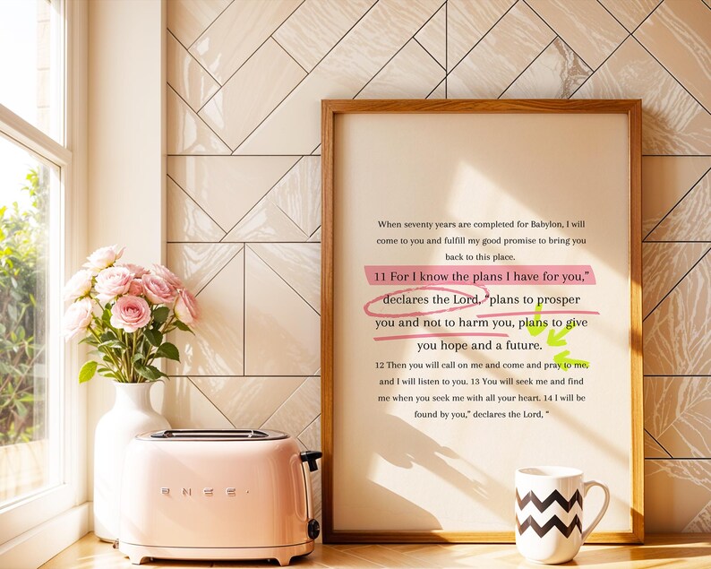 For I Know the Plans I Have for You Scripture Wall Art, Jeremiah 29:11 ...