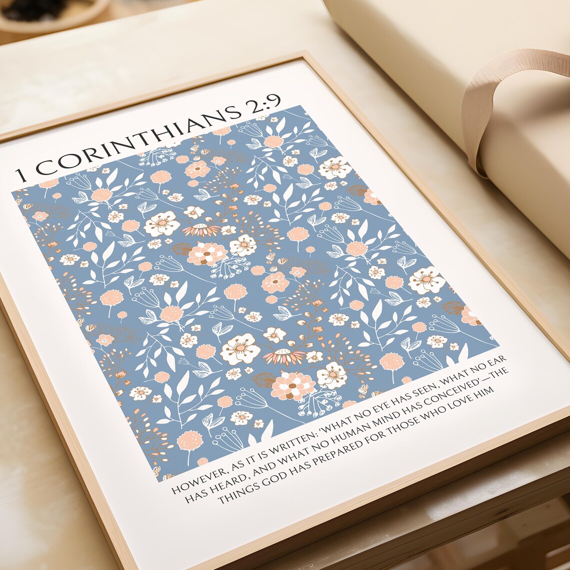 Neutral Christian Wall Art, Floral Christian Wall Decor, Modern ...