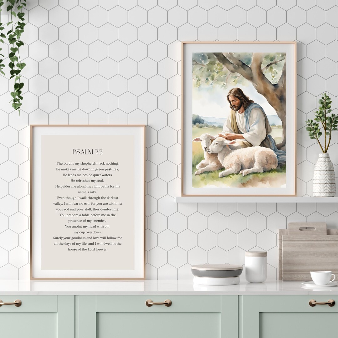 Bible Verse Wall Art Psalm 23 the Lord is My Shepherd, Christian Wall ...