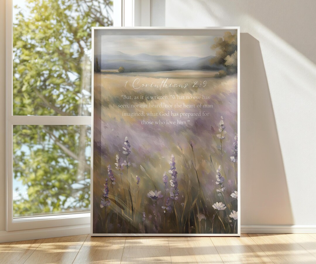 Christian Wall Art, Floral Christian Wall Decor, Modern Minimalist ...