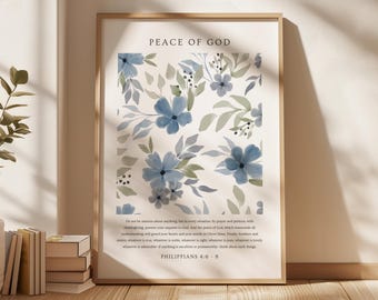 Christian Bible Verse Floral Wall Art, 1 Corinthians 16:13, Home Office ...