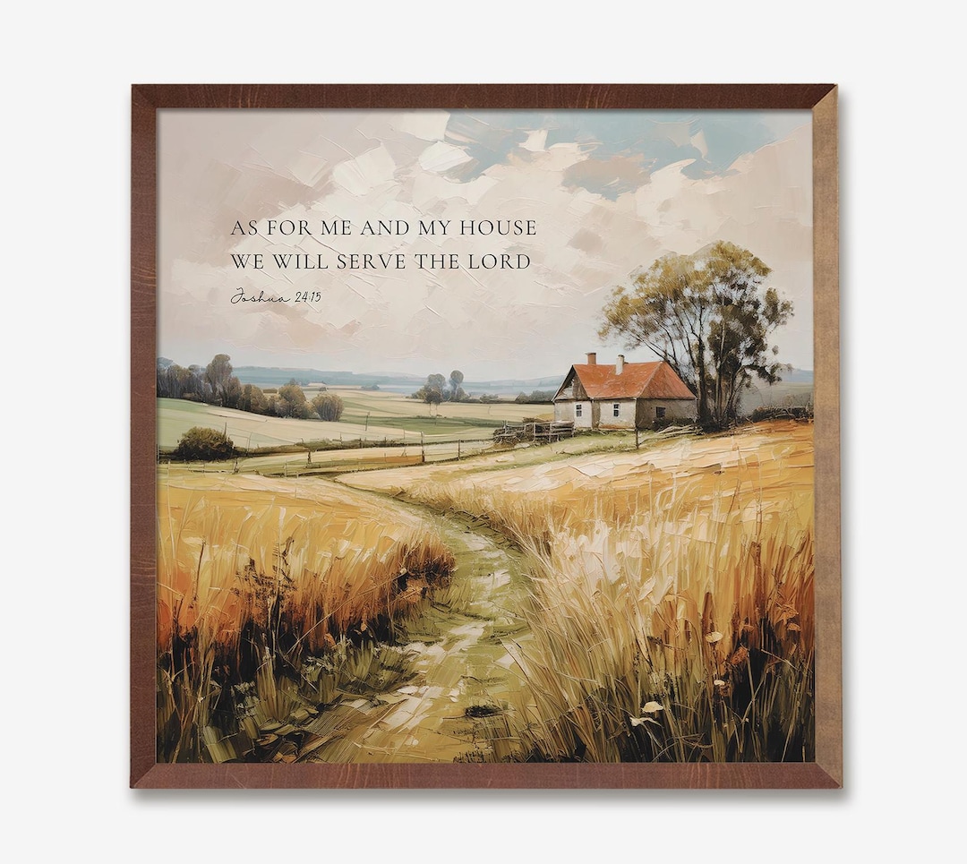 Bible Verse Wall Art, Rustic Christian Home Decor, Joshua 24:15 as for ...