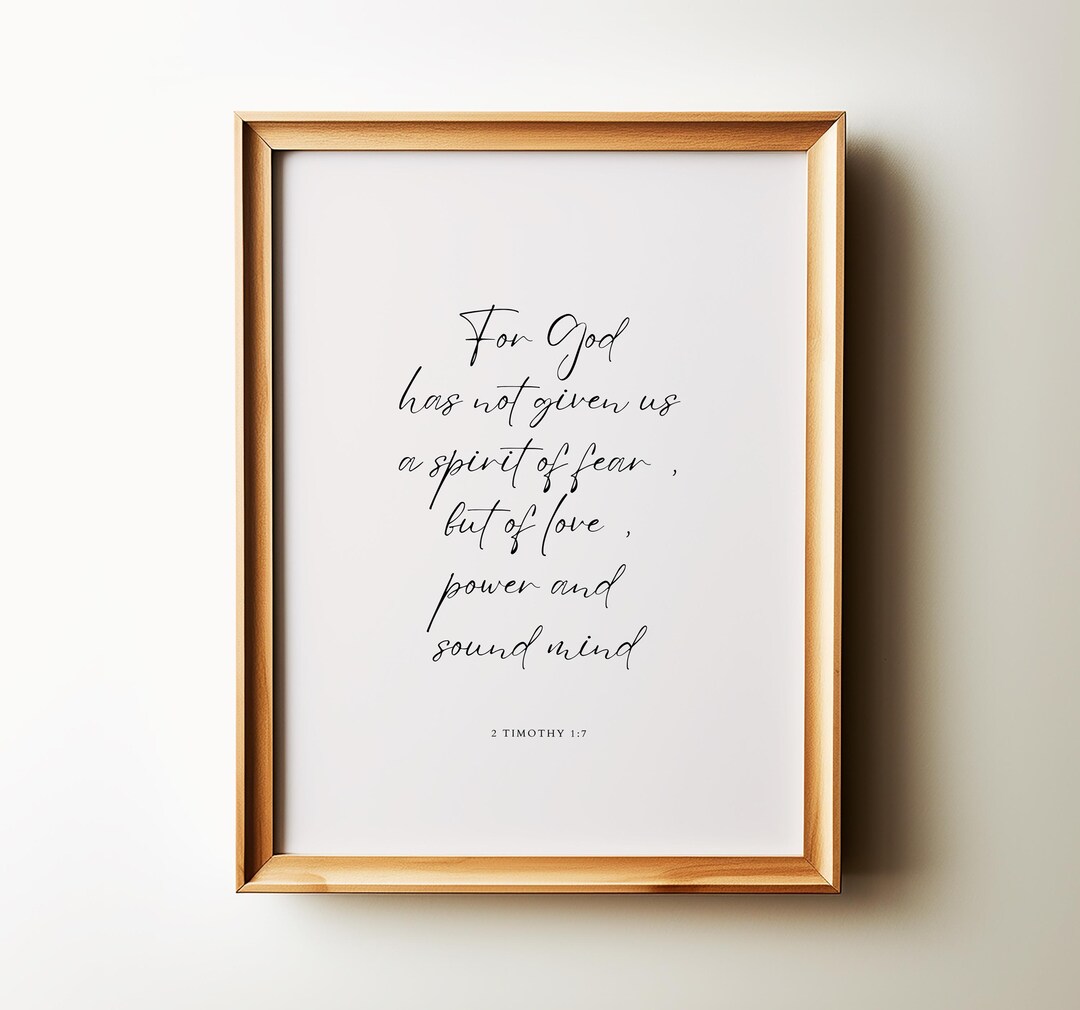 For God Has Given Us a Spirit of Power, 2 Timothy 1:7, Trendy ...