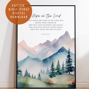 Custom Bible Verse Wall Art, Personalized Scripture Poster, Christian ...