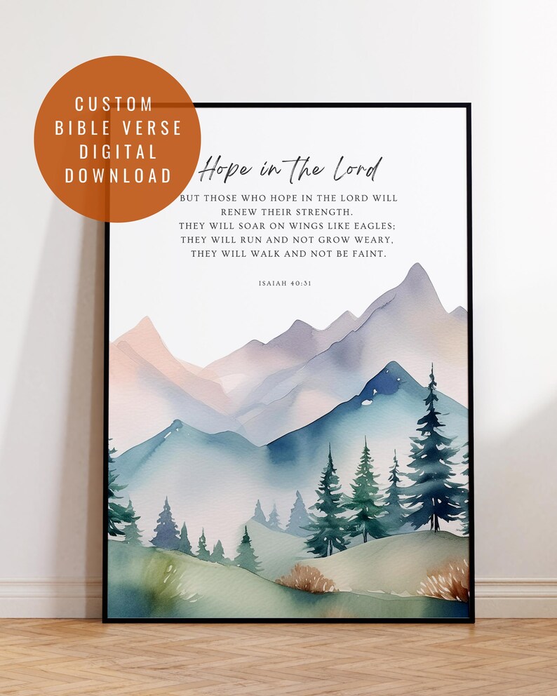 Custom Bible Verse Wall Art, Personalized Scripture Poster, Christian ...