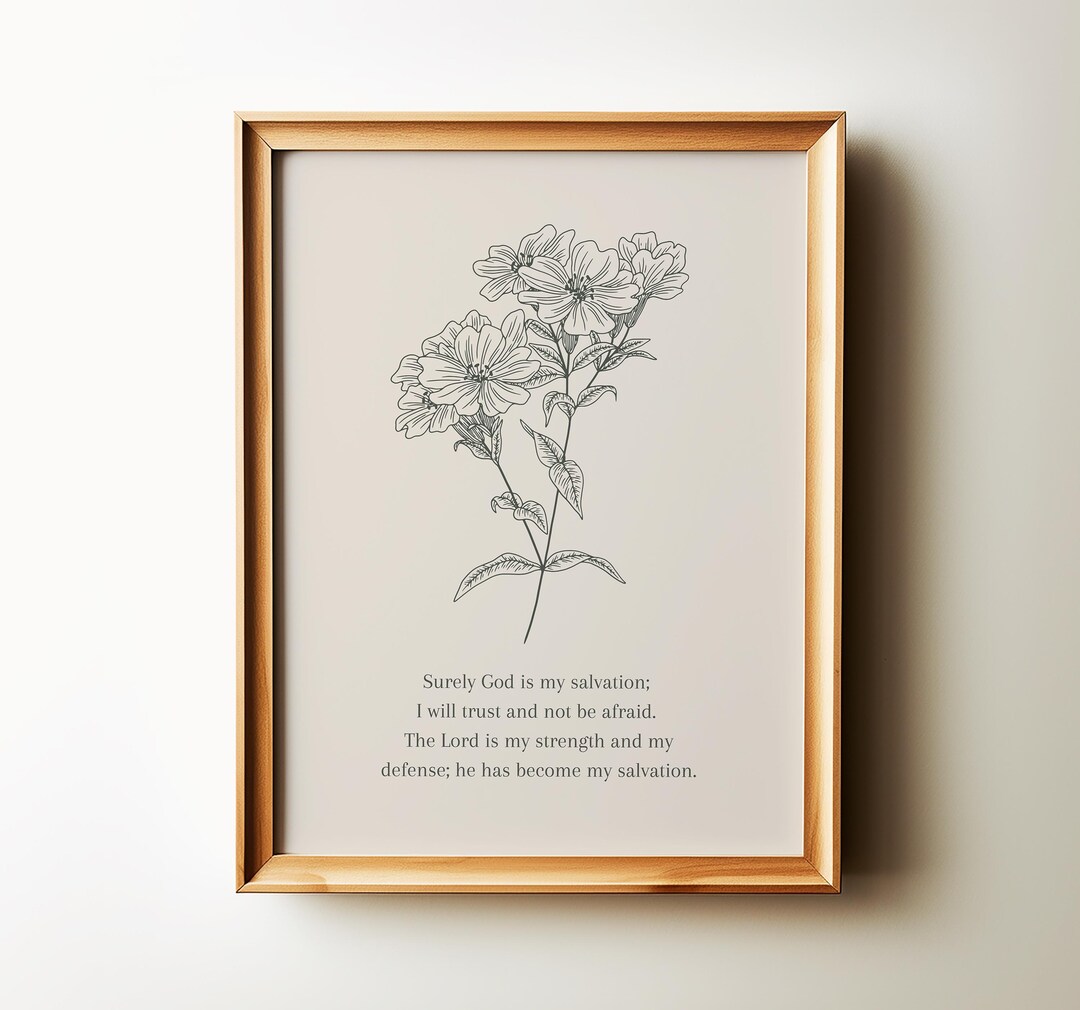 Bible Verse Wall Art, Minimalist Botanical Christian Home Decor, Isaiah ...