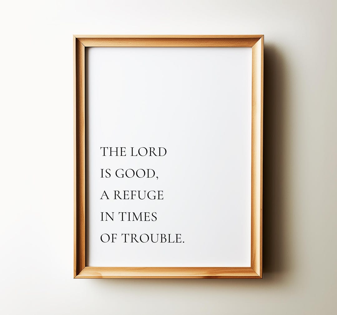 Bible Verse Wall Art, Minimalist Christian Home Decor, Nahum 1:7 the ...