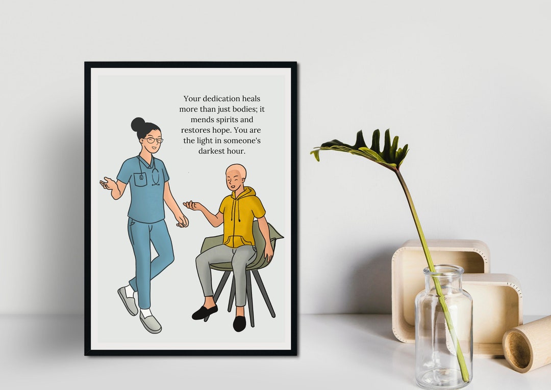Healthcare Worker Inspiration Poster Nurse and Patient Illustration ...