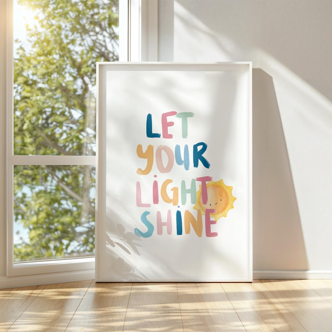 Nursery Bible Verse Wall Art, Matthew 5:16 Let Your Light Shine ...