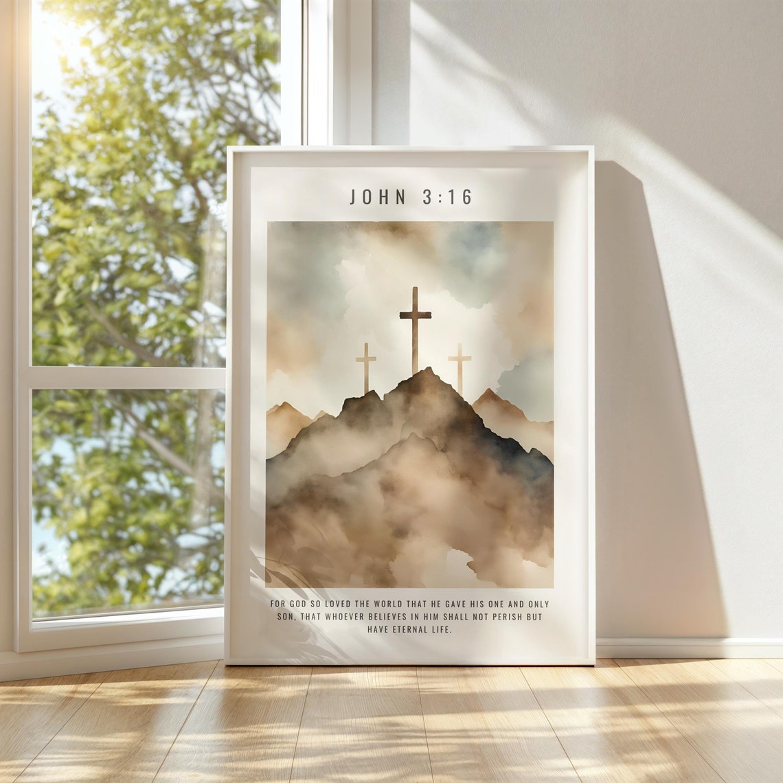 Bible Verse Wall Art, John 3:16 for God so Love the World, Scripture ...