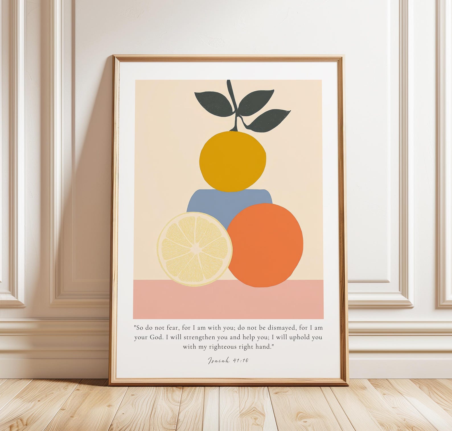 Bible Verse Wall Art, Boho Minimalist Christian Home Decor, Isaiah 41: ...