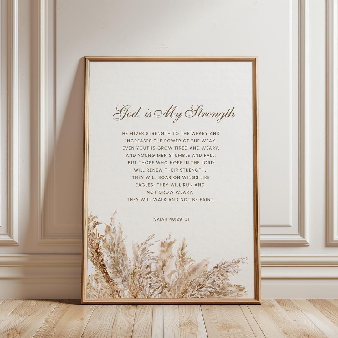 Isaiah 40:29-31, Bible Verse Wall Art, Bible Verse Poster, Scripture ...