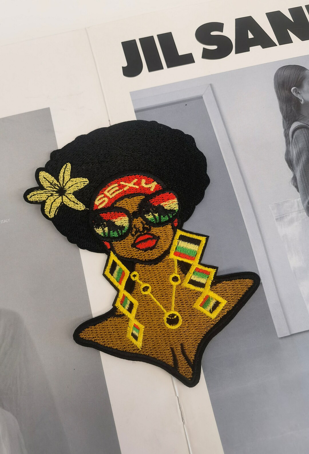Afro Lady Graduate Digital Embroidey Scheme Embroidered Patch African ...