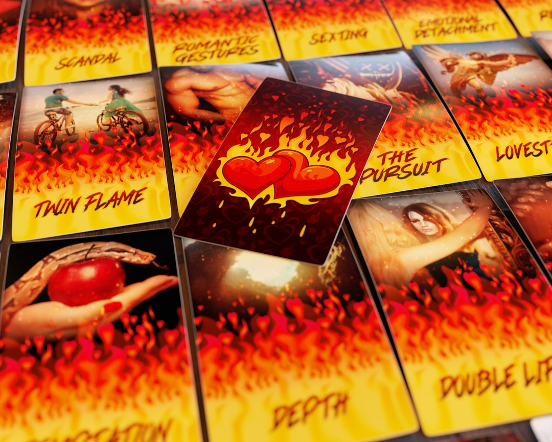 Flaming Hot Love Oracle Deck: Spicy Twin Flame Messages (53 Cards, PDF ...