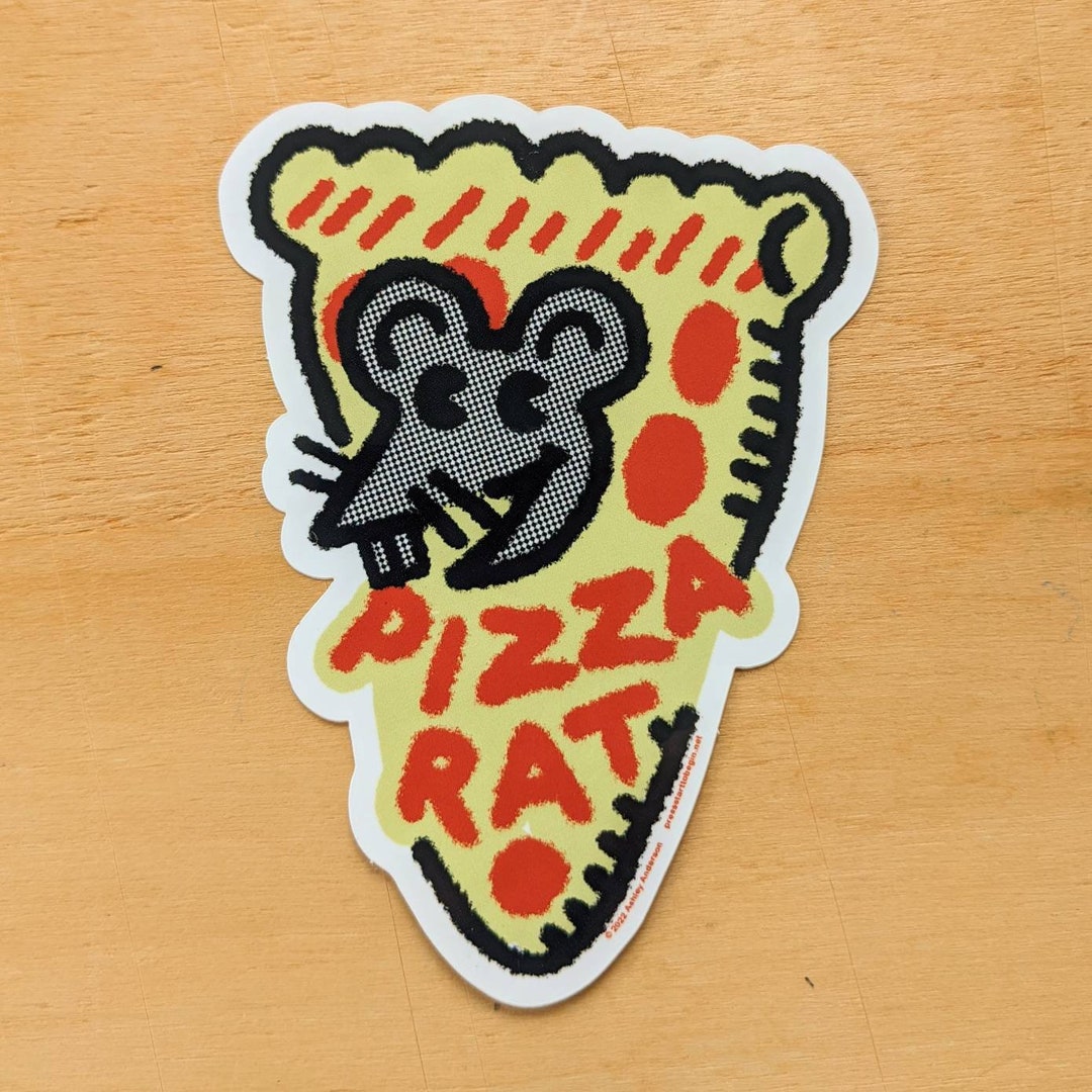 Pizza Rat - Die-cut Vinyl NYC Slice Cartoon Mouse Sticker 3x4 Inches ...