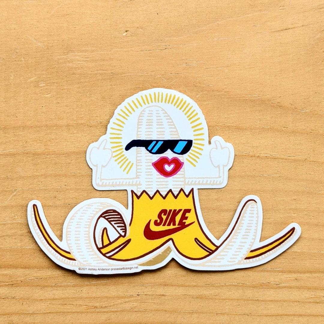 Banana Sike - Die-cut Vinyl Shooting a Bird Sticker 4x2.7 Inches ...