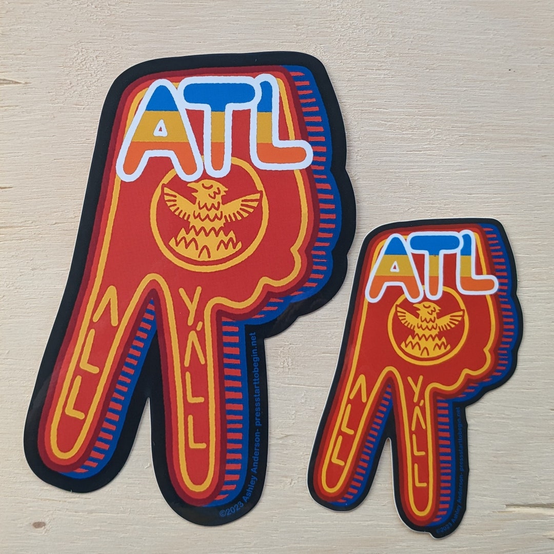 ATL Hand - 2.7x4 or 4x6 Inch Die-cut Red Foam Hand Vinyl Atlanta Dirty ...