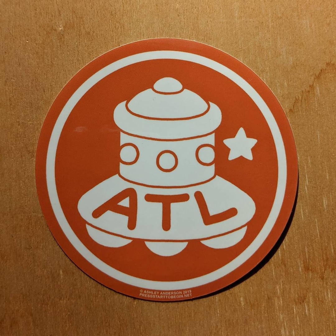 ATL UFO - Round Circle Die-cut Vinyl Minimal Red Atlanta Spaceship ...