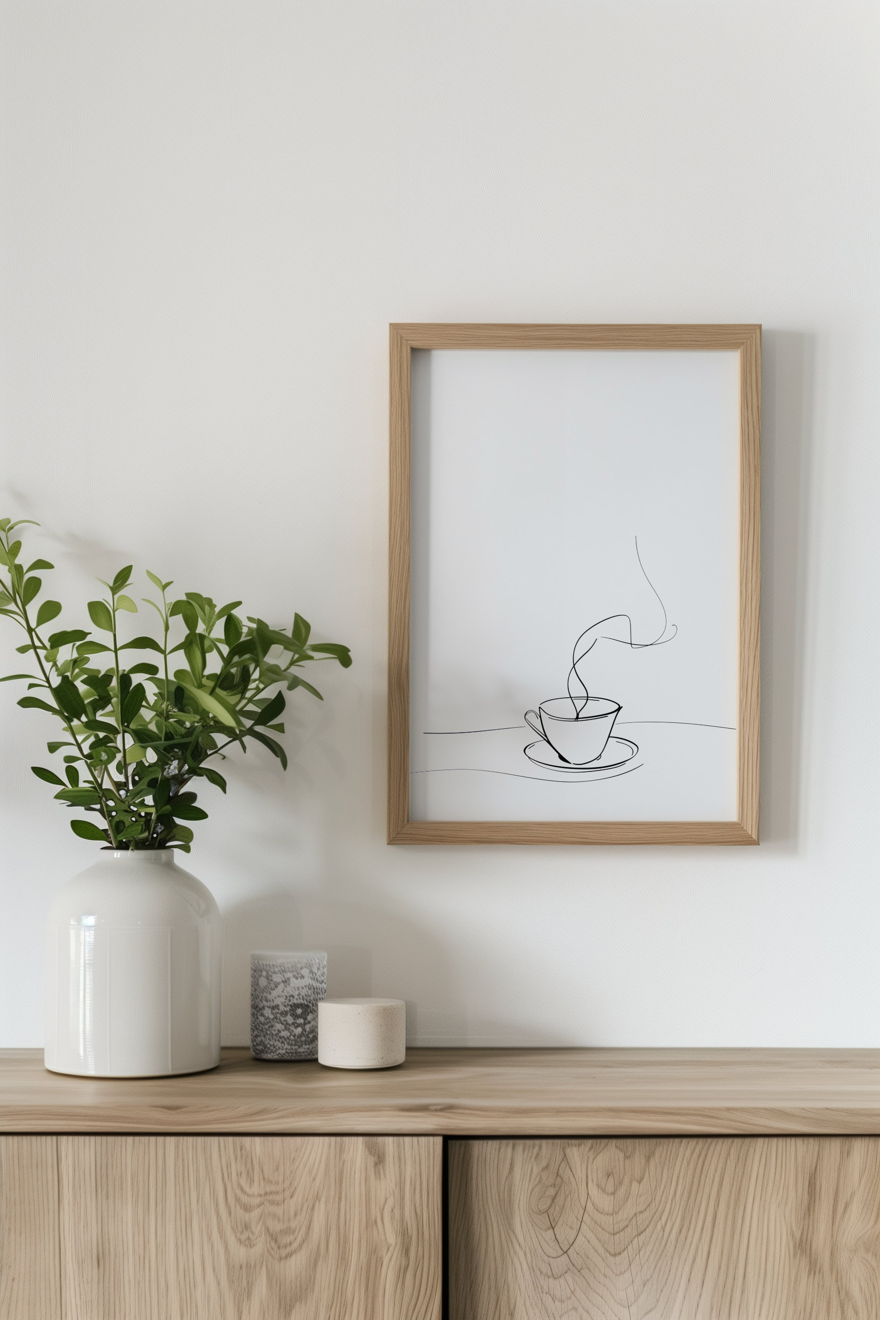 Coffee Line Art Print, Digital Download, One Line Coffee Art, Coffee ...