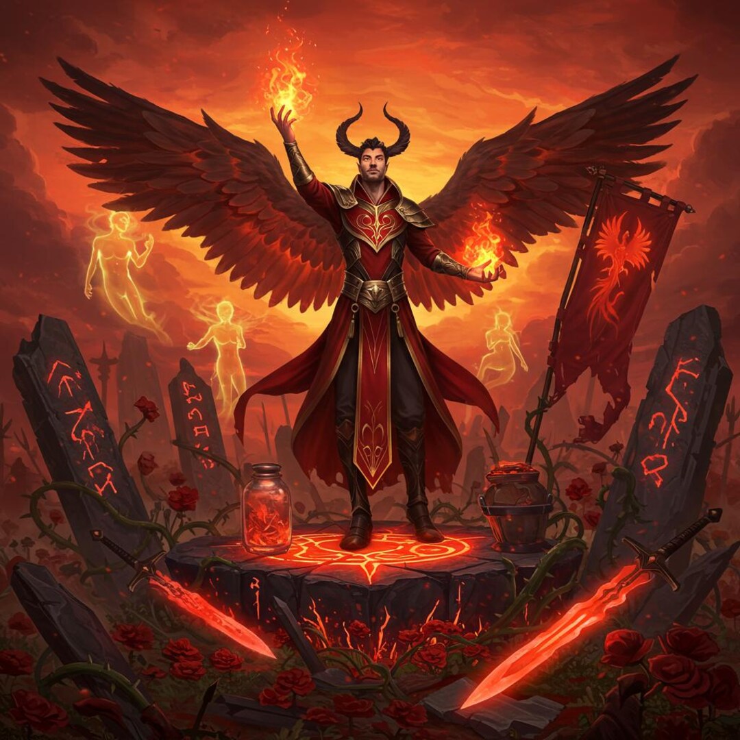 Lucifer Rite Spring of Red Courage: Sigil of Lucifer, Flame Power ...