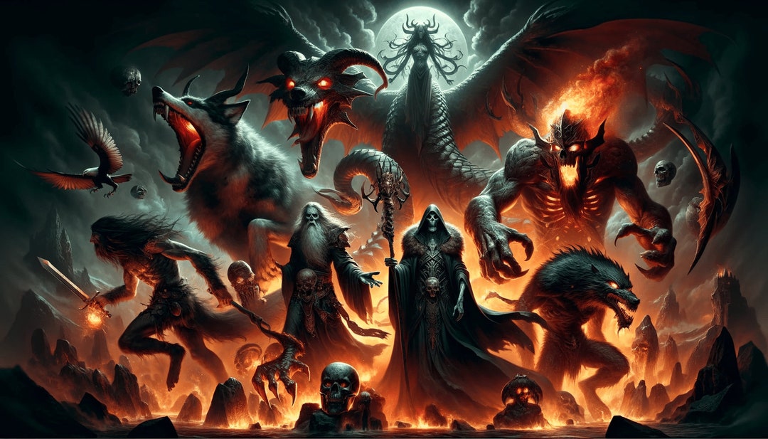 Nordic Grimoire: the Ten Demons of Darkness Unique Fantasy Tome Dark ...