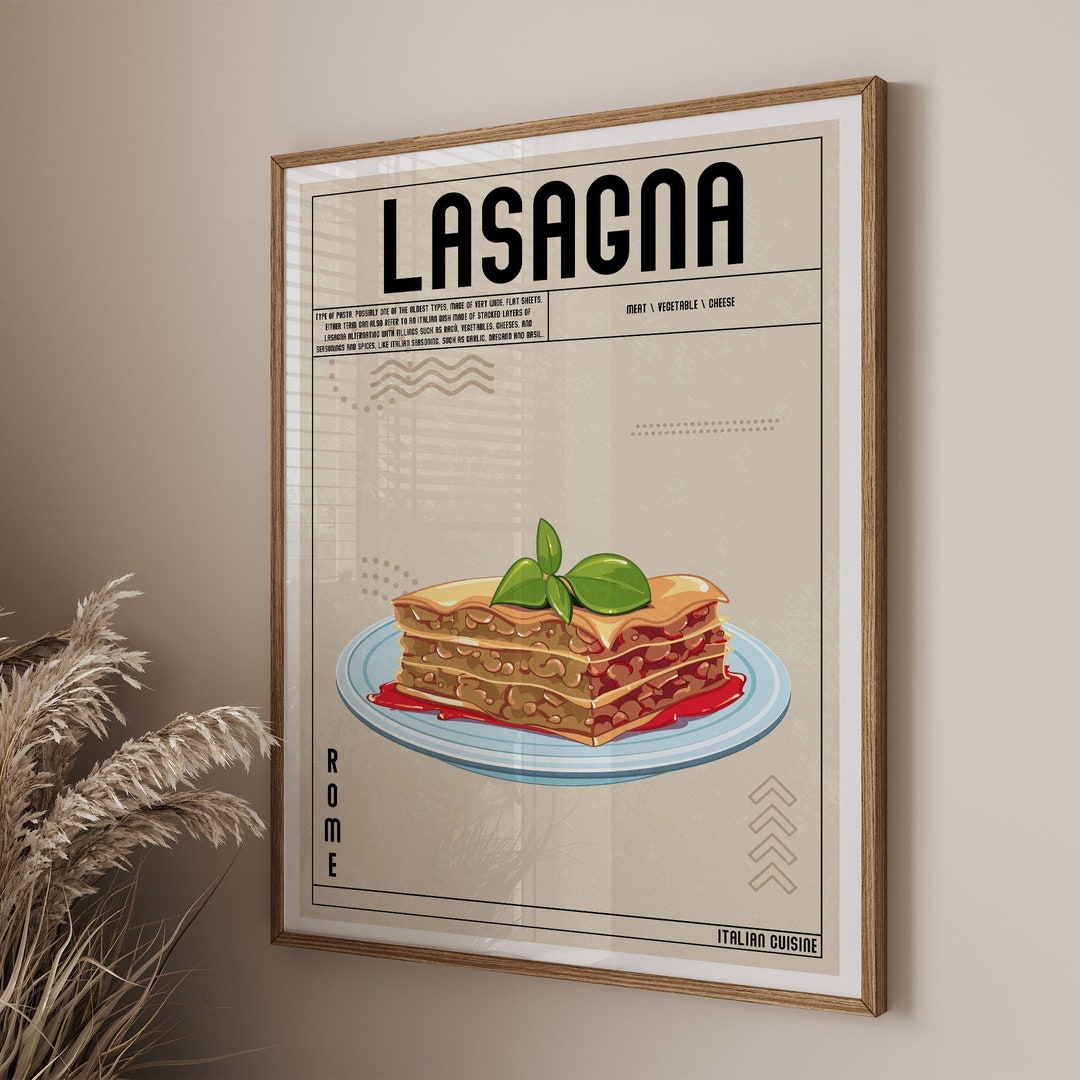 Lasagna Poster World Cuisine Poster Collection Kitchen Poster ...