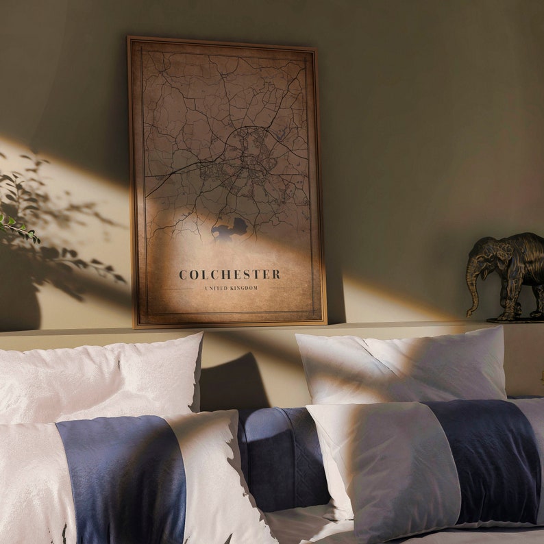 Colchester, UK Vintage Style Map Poster - Etsy