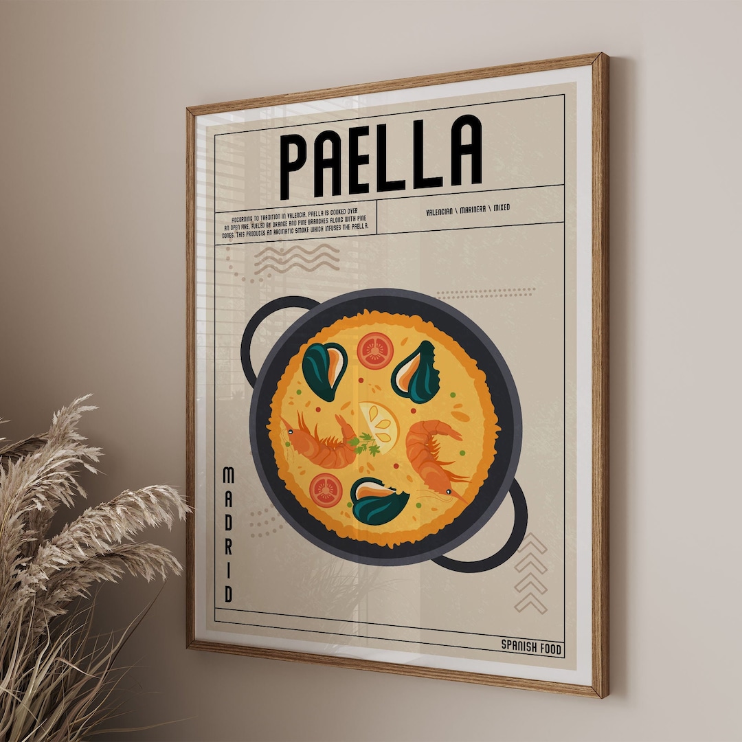Paella Poster World Cuisine Poster Collection Kitchen Poster Restaurant ...
