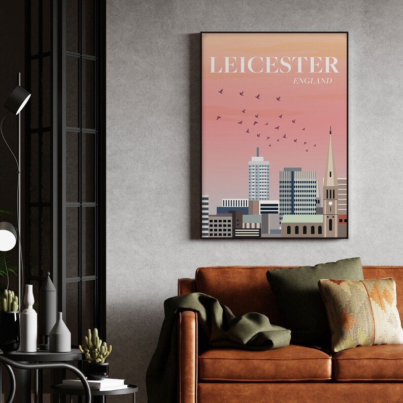 Leicester Travel Poster - Etsy