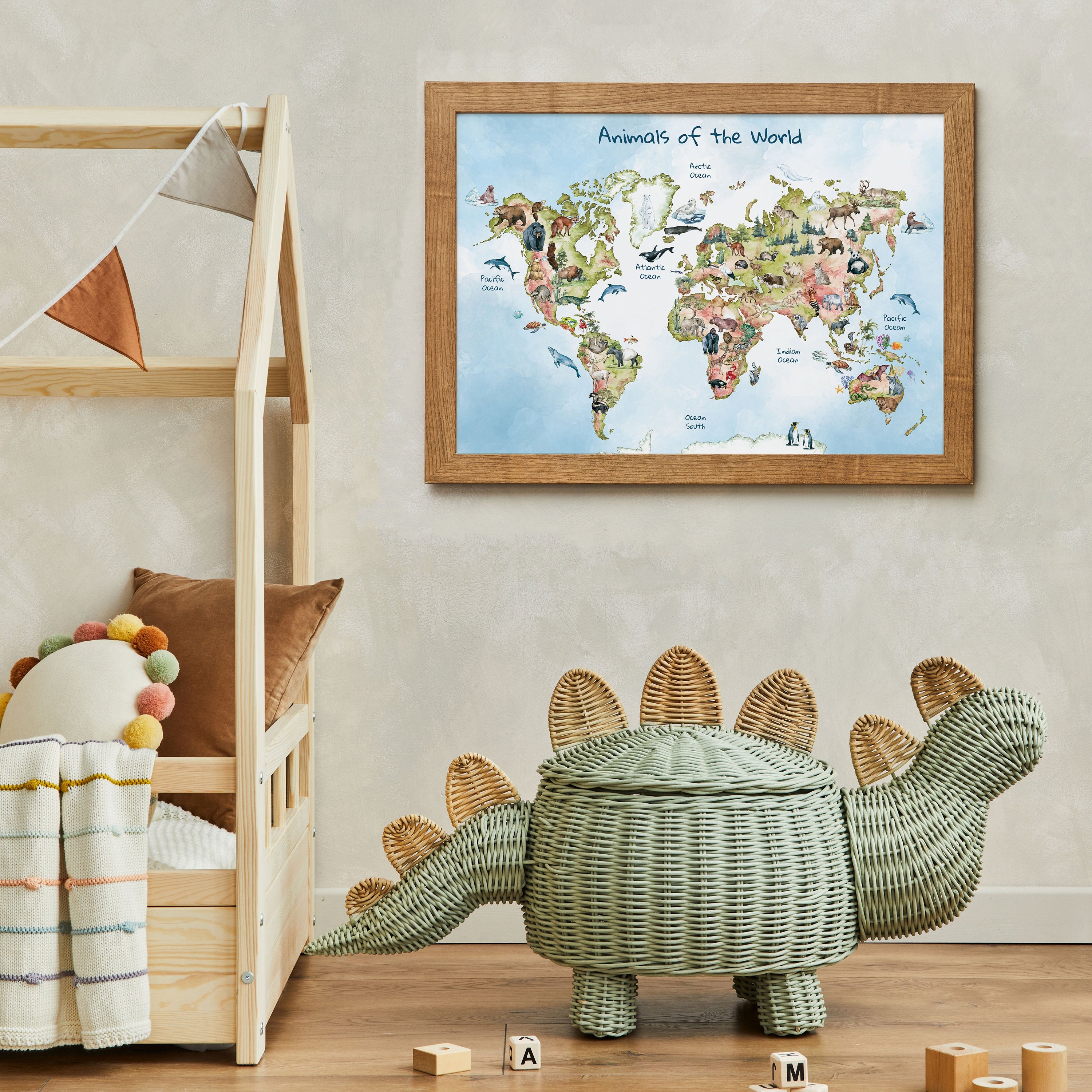 Animals World Map Poster for Kids Nursery Poster Animals Poster - Etsy
