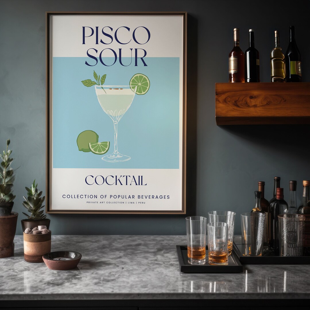 Pisco Sour Cocktail Poster - Etsy