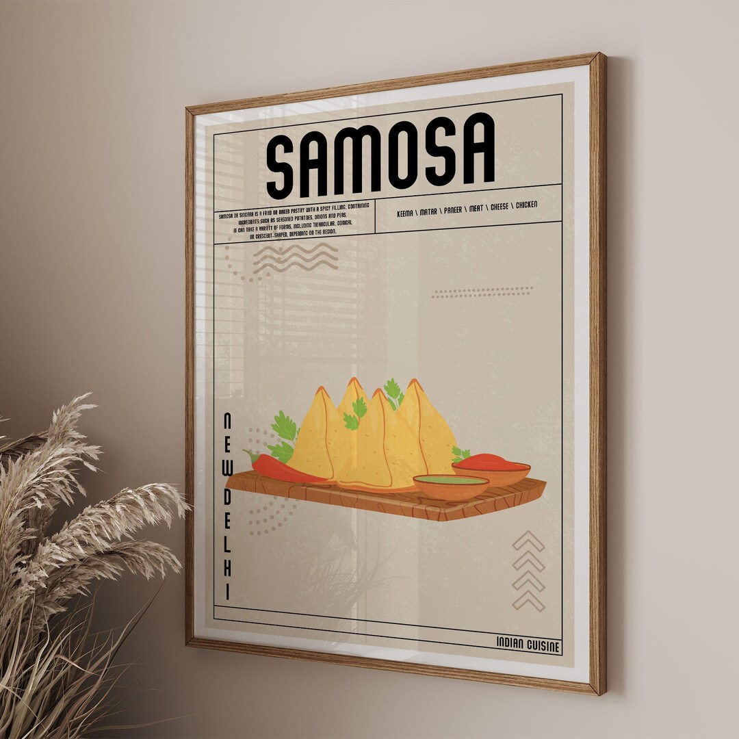 Samosa Poster World Cuisine Poster Collection Kitchen Poster Restaurant ...
