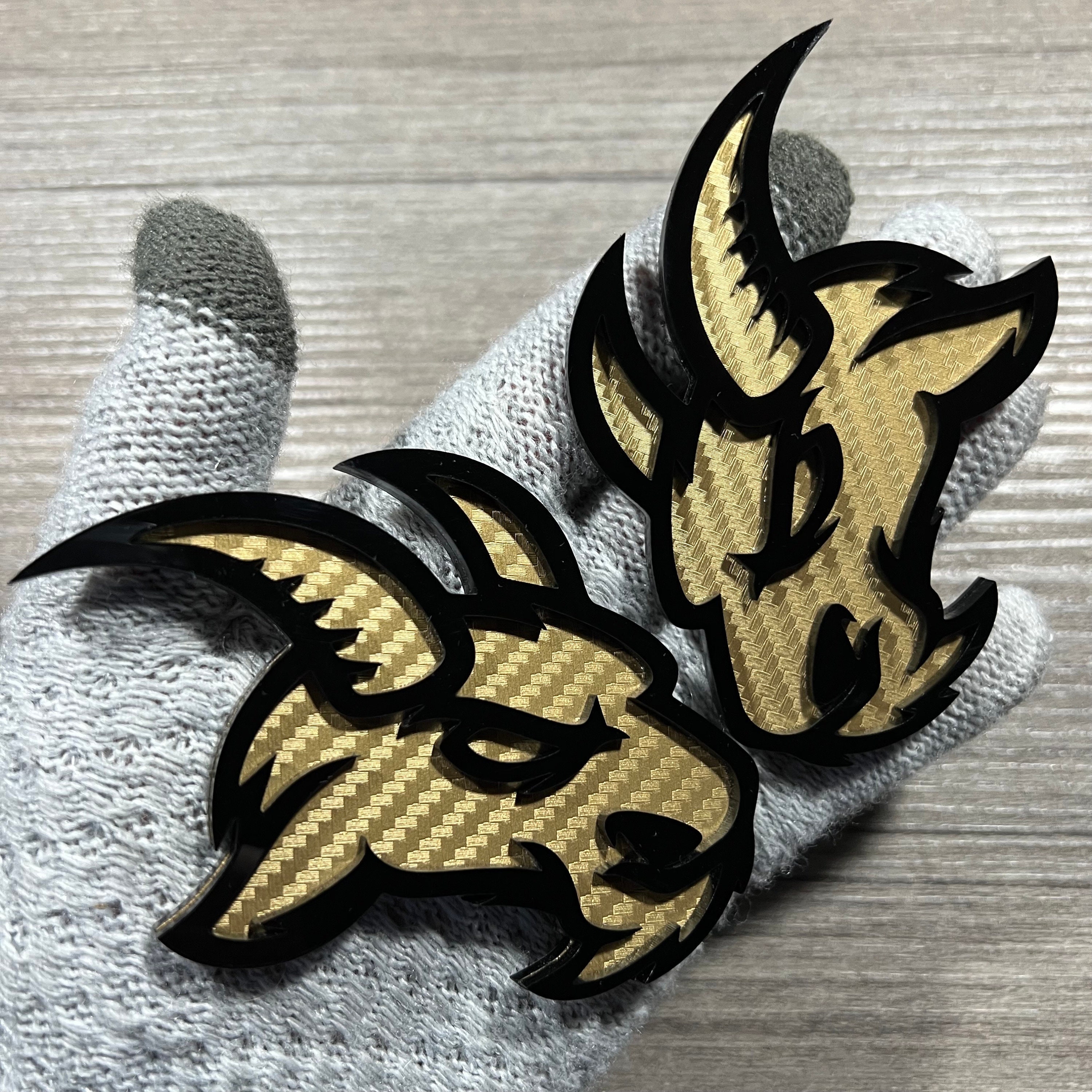 Goat:car Fender Badges Angry Goat Gloss Black Outline With Gold CF ...