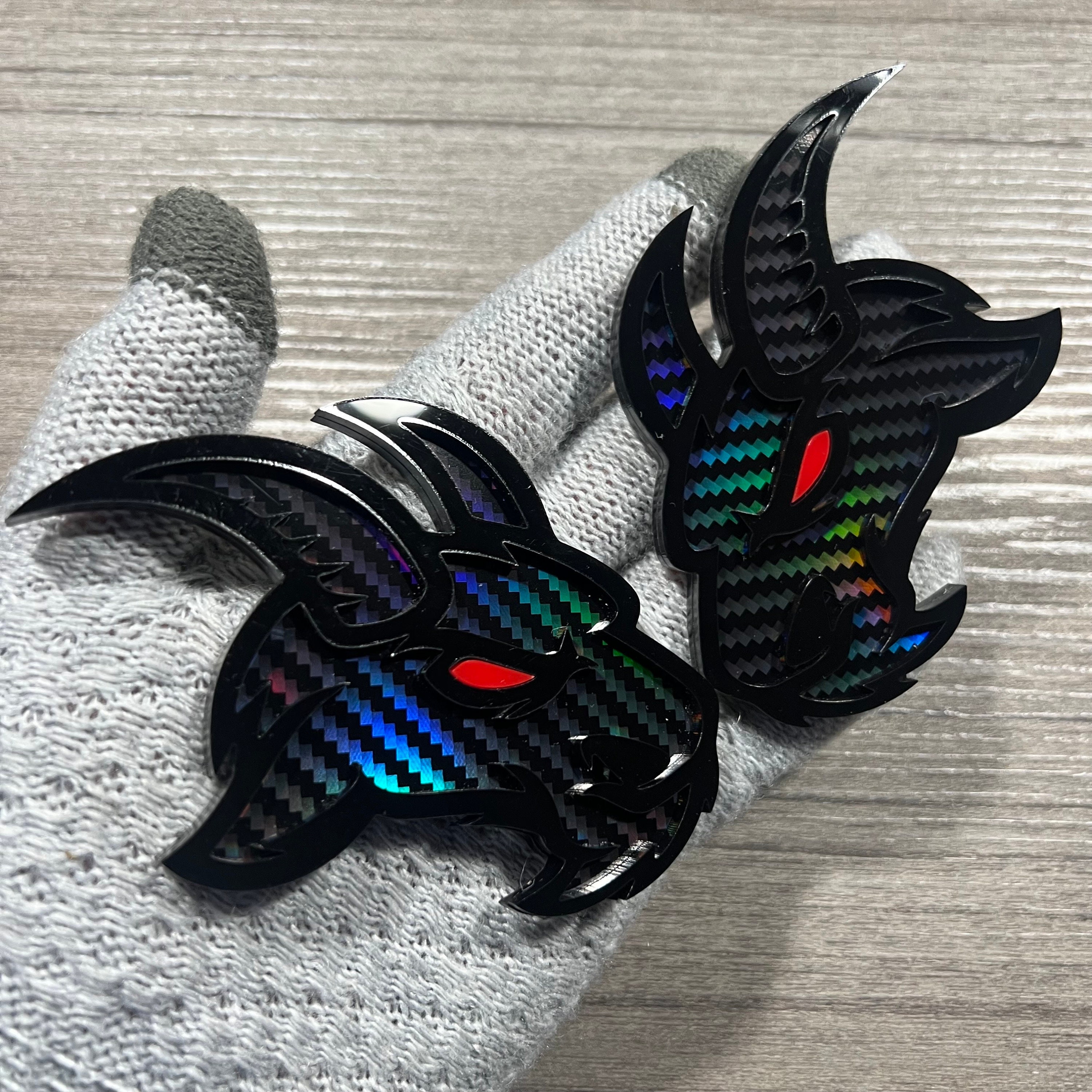 Car Fender Badges: Angry Goat Gloss Black Outline With Multi Color CF ...