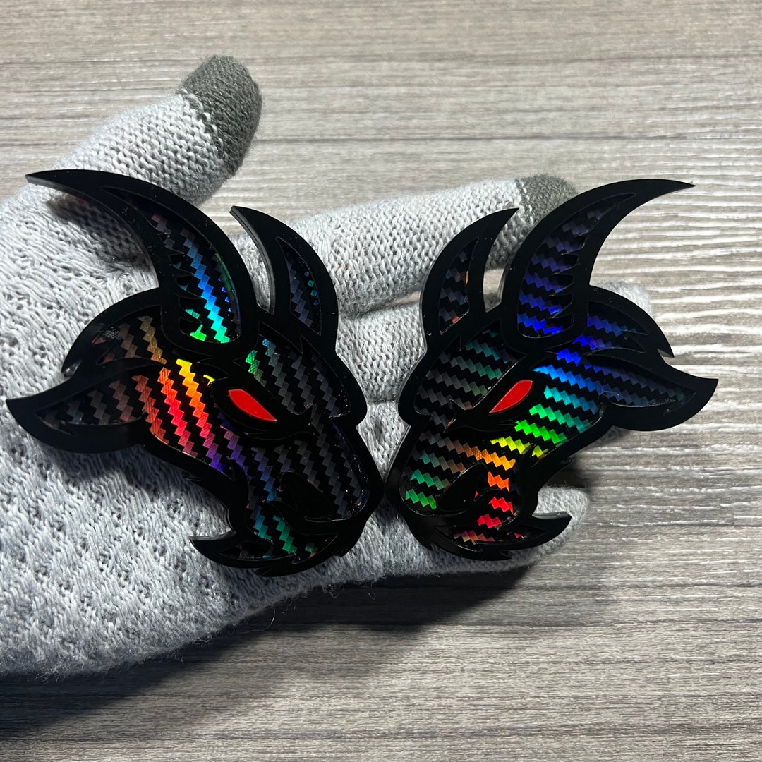 Car Fender Badges: Angry Goat Gloss Black Outline With Multi Color CF ...