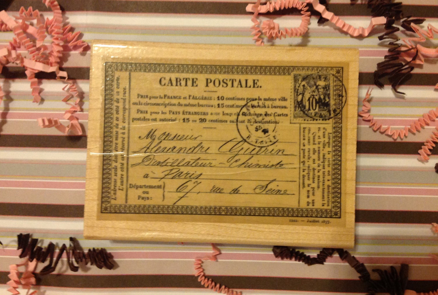 Antique Paris Carte Postale French Postcard Rubber Stamp Post - Etsy