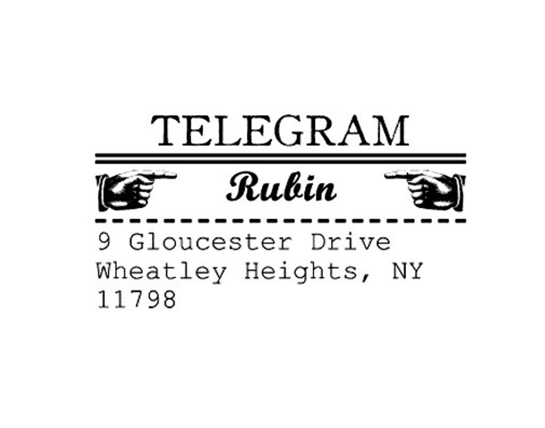 Telegram Return Address Custom Rubber Stamp - Etsy
