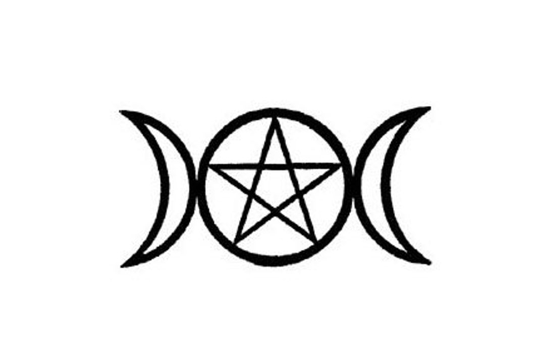 Triple Moons Goddess With Pentacle Rubber Stamp Triplemoon Pentagram - Etsy