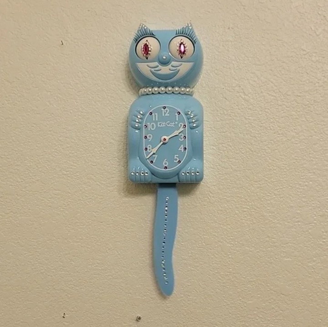 Jeweled Sky Blue Kit-cat Klock Clock Super Rare FREE US SHIPPING - Etsy