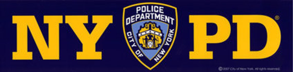 NYPD Full sized Bumper Sticker New York Police Department | Etsy