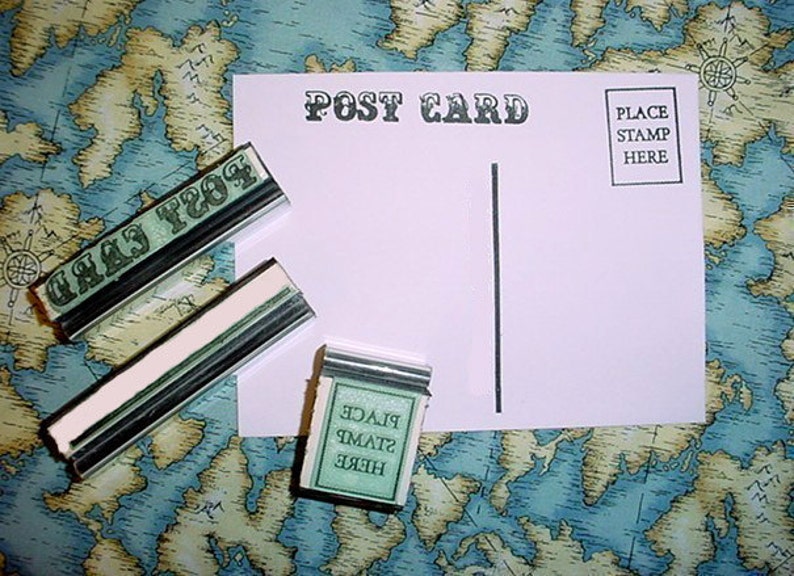 Postcard Rubber Stamp Template